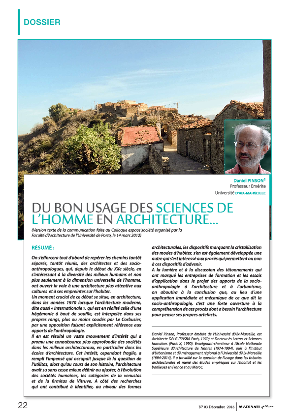 (PDF) Du bon usage des sciences de l'homme en architecture | Daniel ...