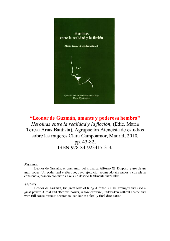 (PDF) Leonor de Guzman amante y poderosa hembra