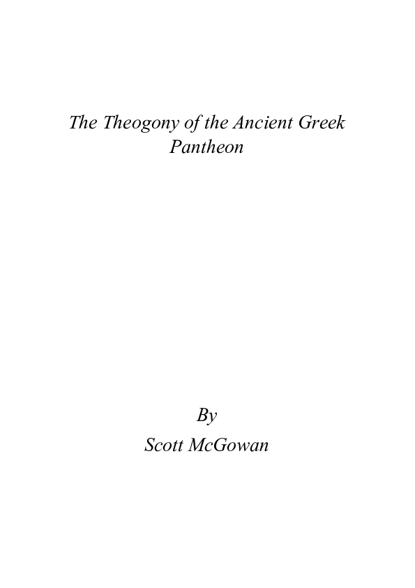 (DOC) A Theogony of the Ancient Greek Pantheon - An Introduction