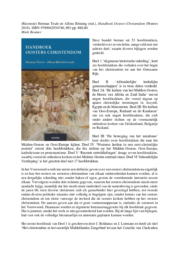 (PDF) Mark Beumer (Recensie) Herman Teule en Alfons Brüning (red ...