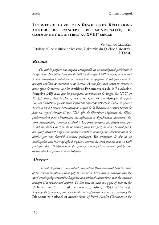(PDF) Christian Legault - Les mots de la ville en Révolution ...