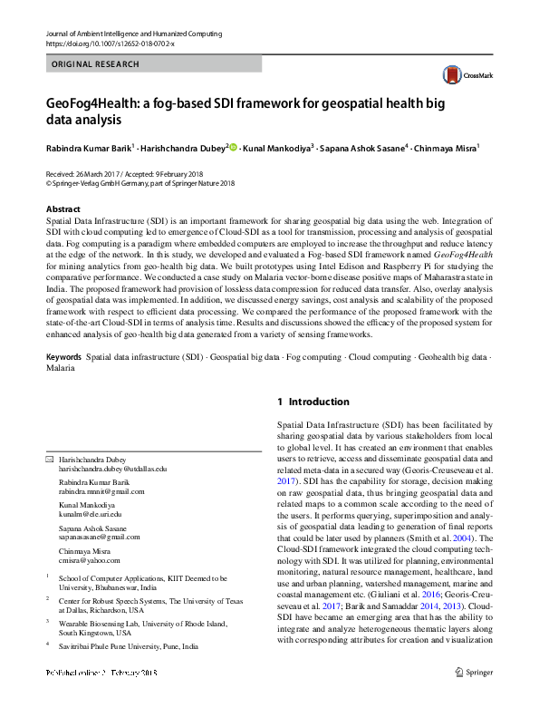 (PDF) GeoFog4Health: a fog-based SDI framework for geospatial health ...