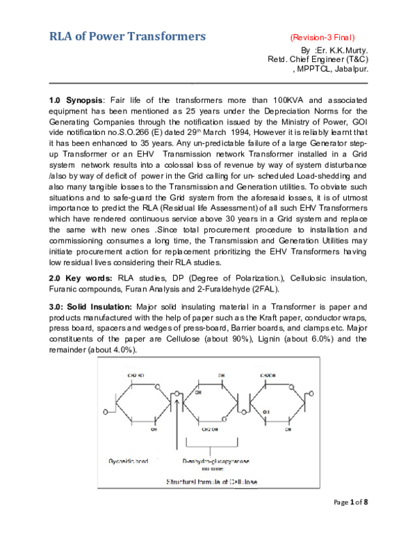(DOC) RLA of Power Transformers (Revision-3 Final