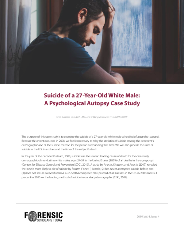 (PDF) Suicide of a 27-Year-Old White Male: A Psychological Autopsy Case ...