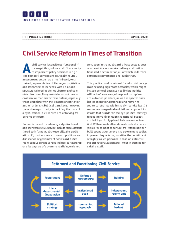 (PDF) Civil Service Reform in Times of Transition