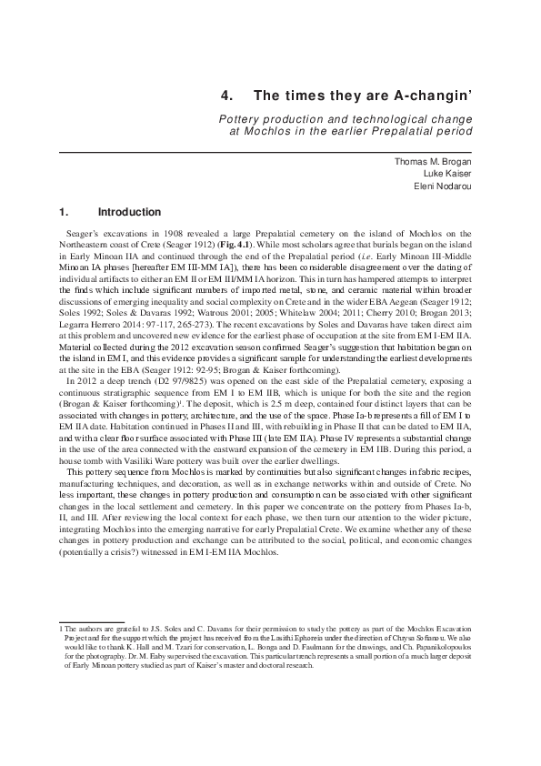 (PDF) 4. The times they are A-changin' Pottery production and ...