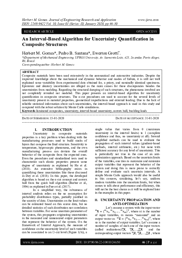 (PDF) An Interval-Based Algorithm for Uncertainty Quantification in Composite Structures | IJERA ...