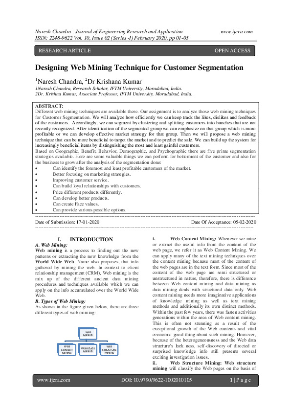 (PDF) Web Mining for Effective Customer Segmentation