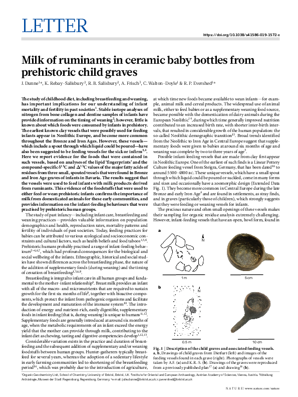 (PDF) Milk of ruminants in ceramic baby bottles from prehistoric child ...