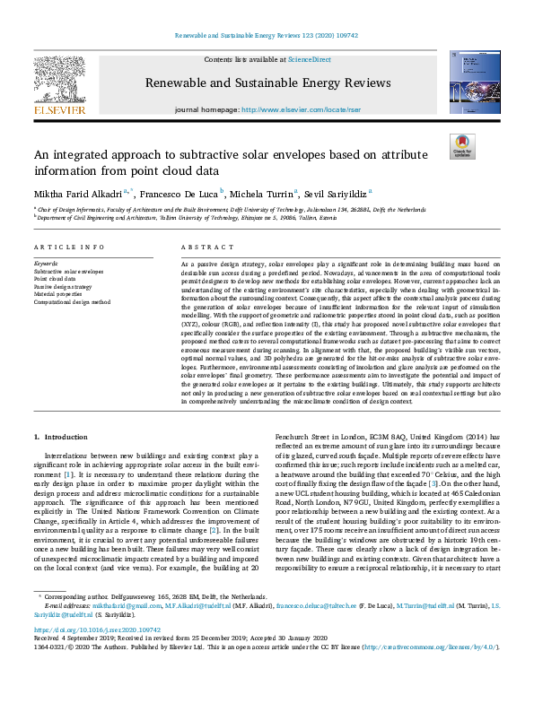 (PDF) An Integrated Approach to Subtractive Solar Envelopes based on ...
