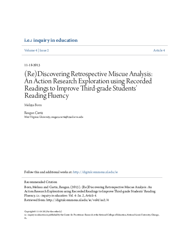 (PDF) Re)Discovering Retrospective Miscue Analysis: An Action Research ...
