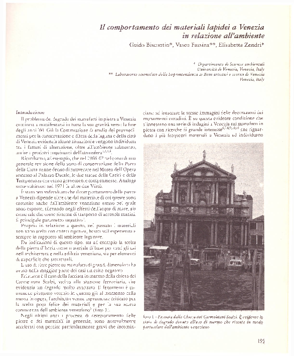 (PDF) 59-Il comportamento dei materiali lapidei a Venezia in relazione all'ambiente