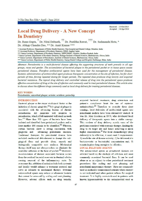 (PDF) Local drug delivery