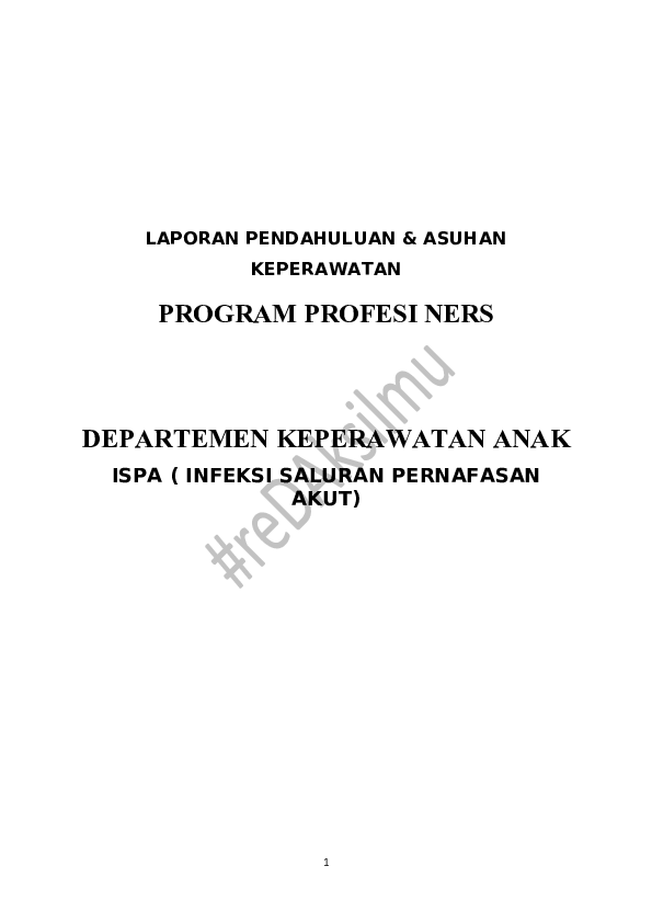 (DOC) LAPORAN PENDAHULUAN ISPA (Pediatric)