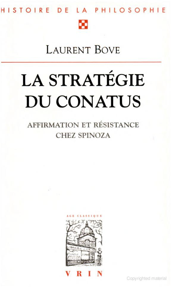 (PDF) Laurent Bove - La Strategie Du Conatus Affirmation Et Resistance Chez Spinoza