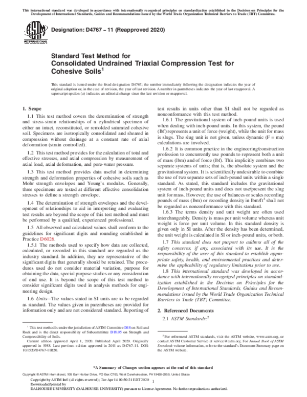 (PDF) Standard Test Method for Consolidated Undrained Triaxial ...