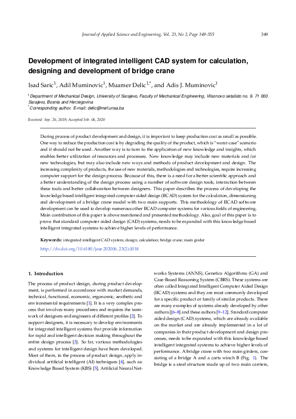 Pdf Development Of Integrated Intelligent Cad System For Calculation Designing And