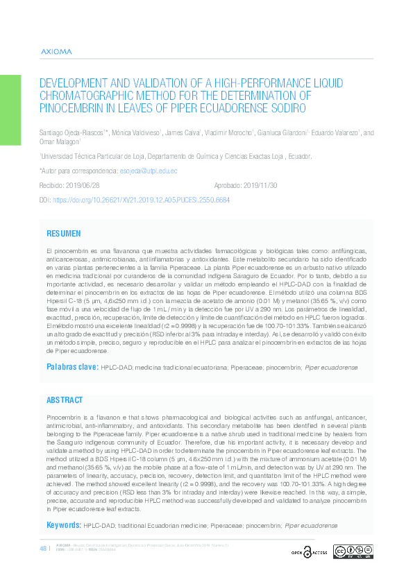 (PDF) DEVELOPMENT AND VALIDATION OF A HIGH-PERFORMANCE LIQUID CHROMATOGRAPHIC METHOD FOR THE ...
