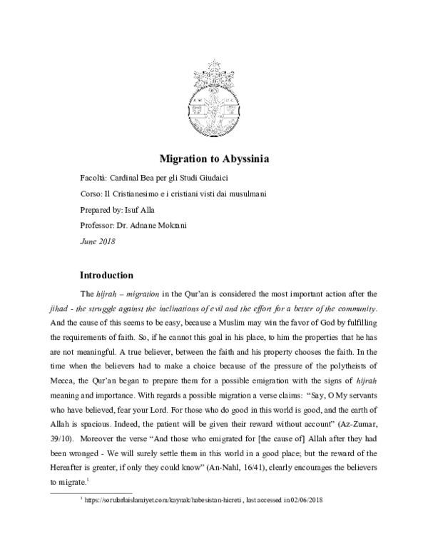 (DOC) Migration to Abyssinia