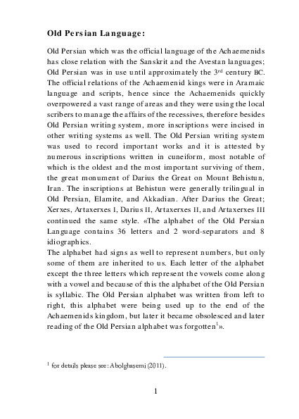 (PDF) Persian Language (Ancient Era) - Old Persian Language