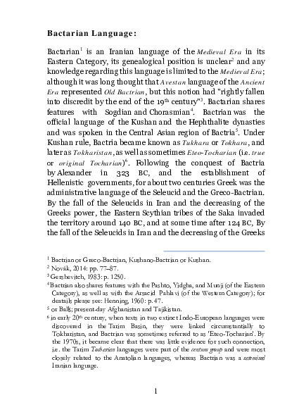(PDF) Persian Language (Medieval Era) - Eastern Category - Bactarian ...