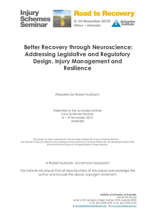 (PDF) Better Recovery Through Neuroscience