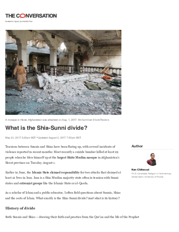(PDF) What is the Shia-Sunni divide?