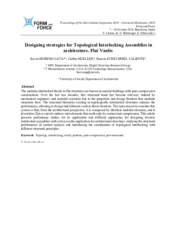 (PDF) Designing strategies for Topological Interlocking Assemblies in ...
