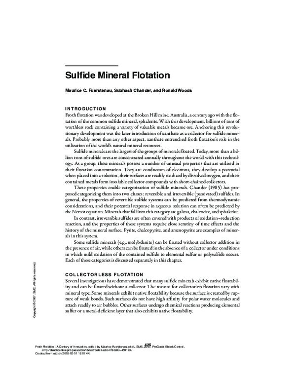 (PDF) Sulfide Mineral Flotation