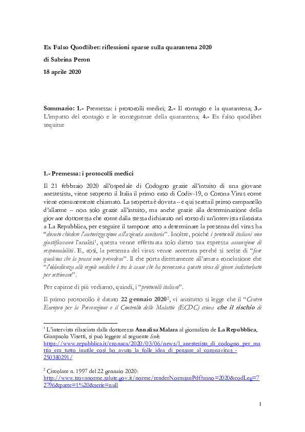 (PDF) Ex Falso Quodlibet Riflessioni sparse sulla quarantena ...