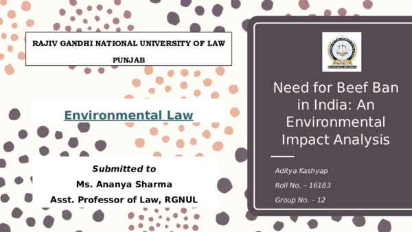 (PPT) Need for Beef Ban in India