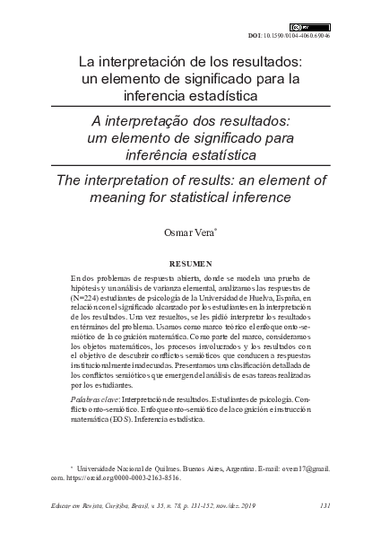 (PDF) La interpretación de los resultados: un elemento de significado ...
