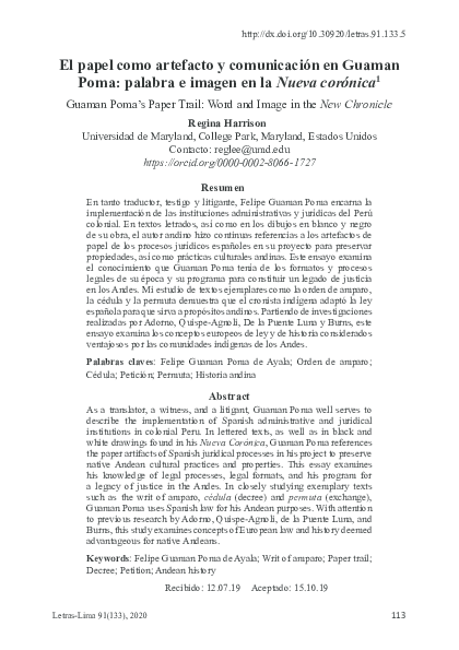 (PDF) El papel come artefacto y comunicación en Guaman Poma- Guaman ...