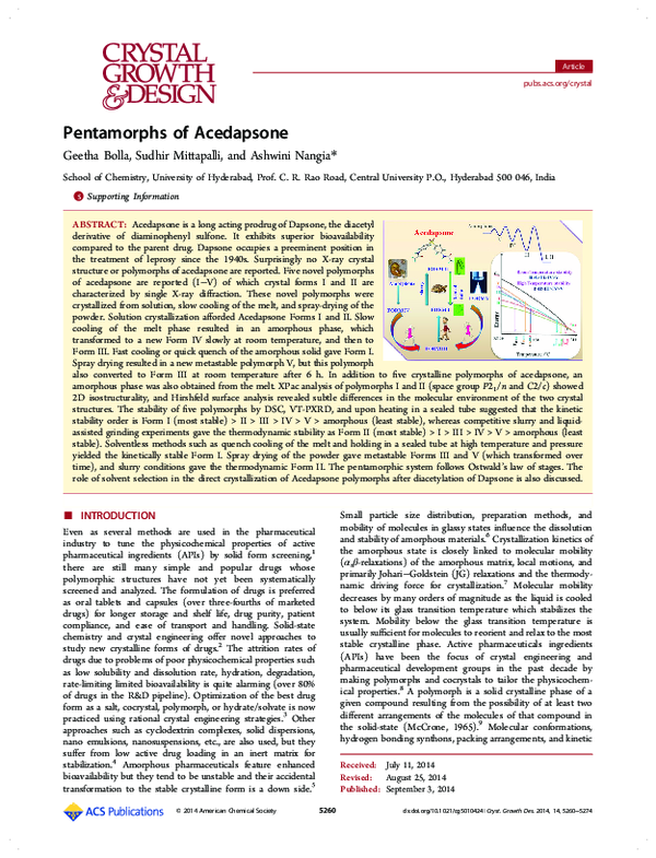(PDF) Five Polymorphs of Acedapsone Characterized
