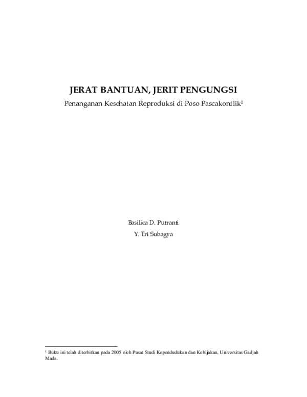 (PDF) Jerat bantuan jerit pengungsi