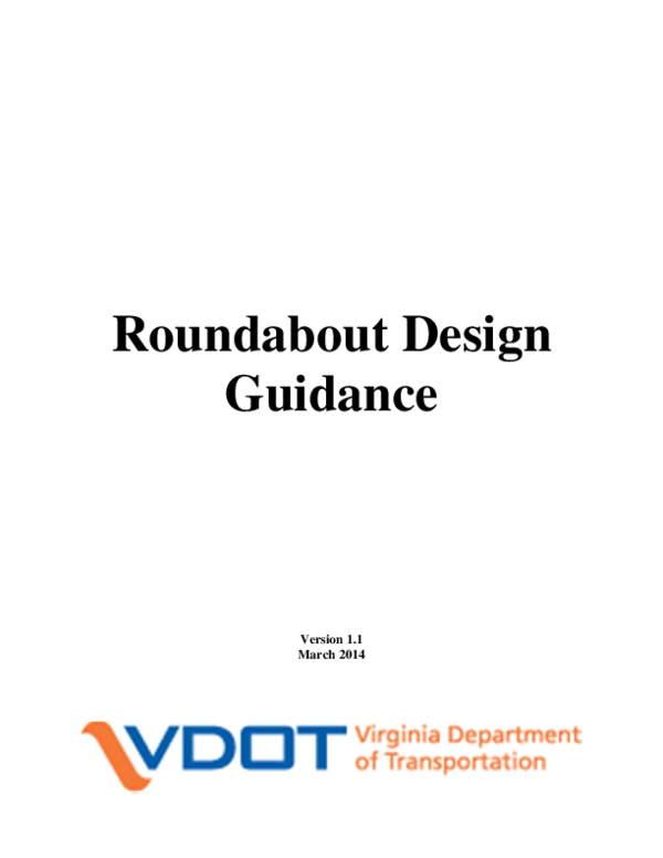 (PDF) Roundabout Design Guidance Version 1.1