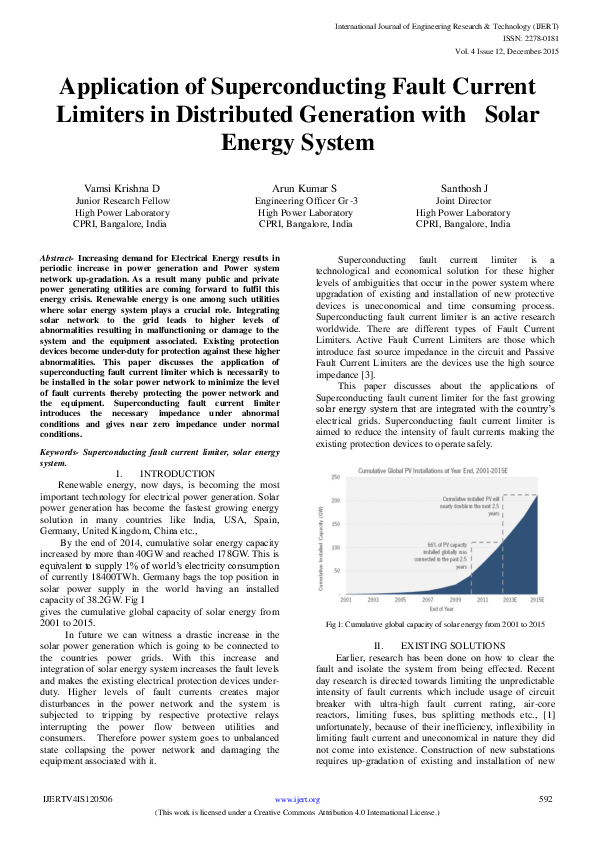 Pdf Simulation Of Resistive Super Conducting Fault Current Limiter And Its Performance