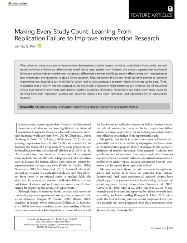 (PDF) Making Every Study count: Learning From Replication Failure to ...