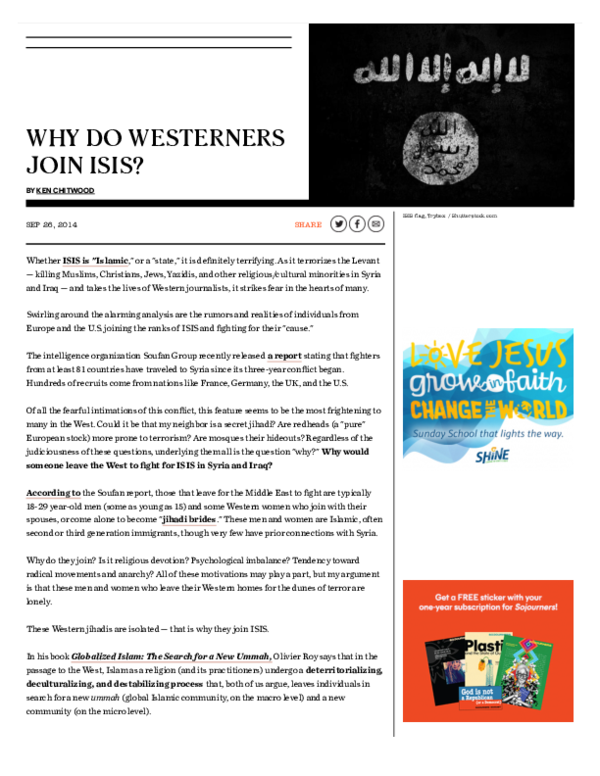 (PDF) The Lonely Jihadi: Why Do Westerners Join ISIS?