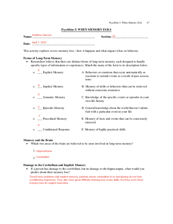 Psychsim 5 Worksheets