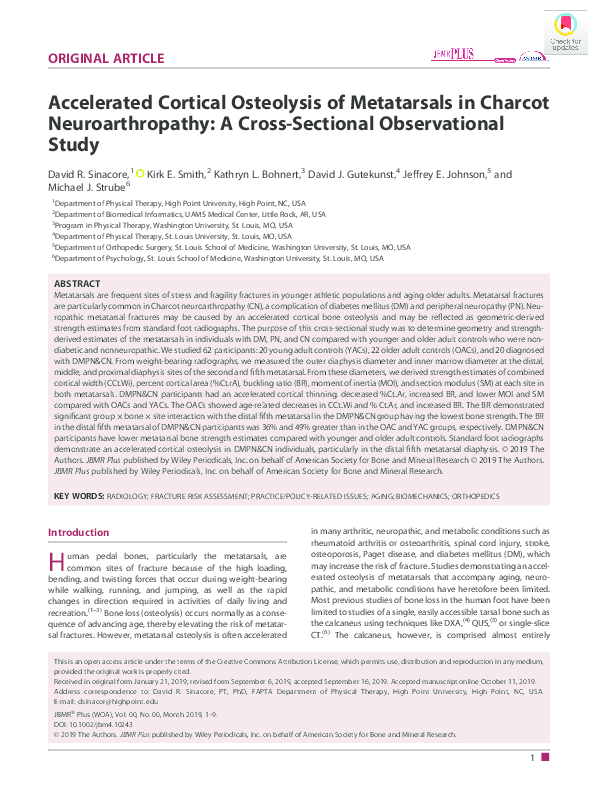 (PDF) Accelerated Cortical Osteolysis of Metatarsals in Charcot Neuroarthropathy: A Cross ...