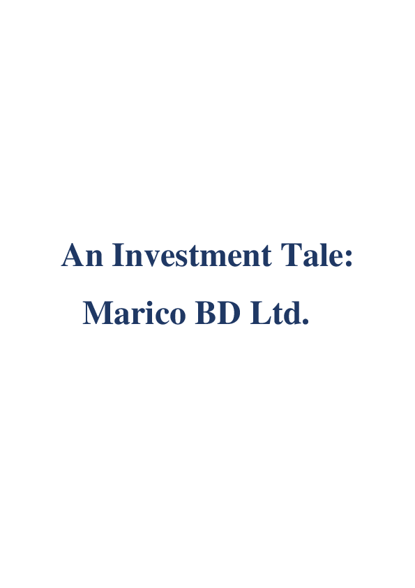 (PDF) An Investment Tale: Marico Bd Ltd (Stock Valuation of Marico)