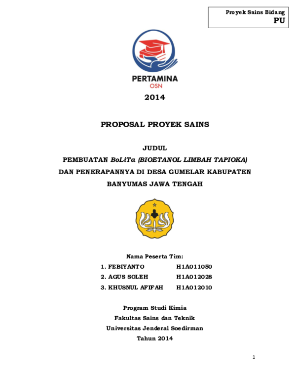 (PDF) PEMBUATAN BoLiTa (BIOETANOL LIMBAH TAPIOKA) DAN PENERAPANNYA DI ...
