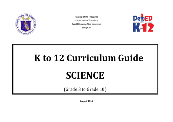 (PDF) Republic of the Philippines Department of Education K to 12 ...