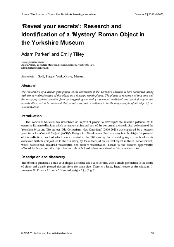 (PDF) 'Reveal your secrets': Research and Identification of a 'Mystery ...