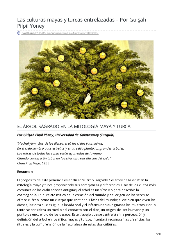 (PDF) EL ÁRBOL SAGRADO EN LA MITOLOGÍA MAYA Y TURCA