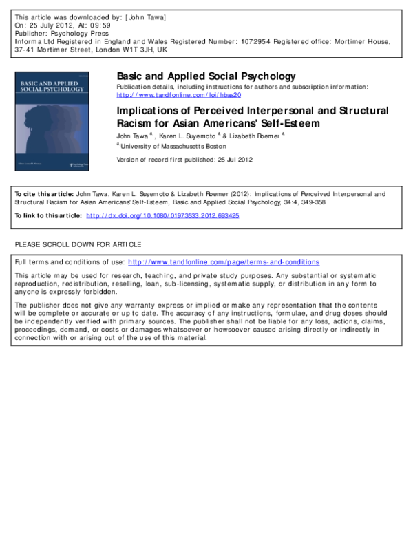 (PDF) Implications of Perceived Interpersonal and Structural Racism for ...