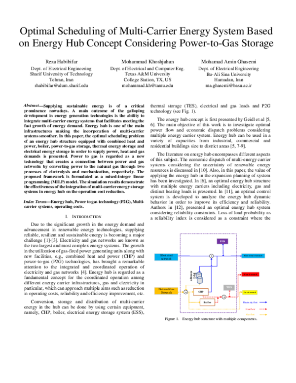 (PDF) Optimal Scheduling of Multi-Carrier Energy System Based on Energy Hub Concept Considering ...