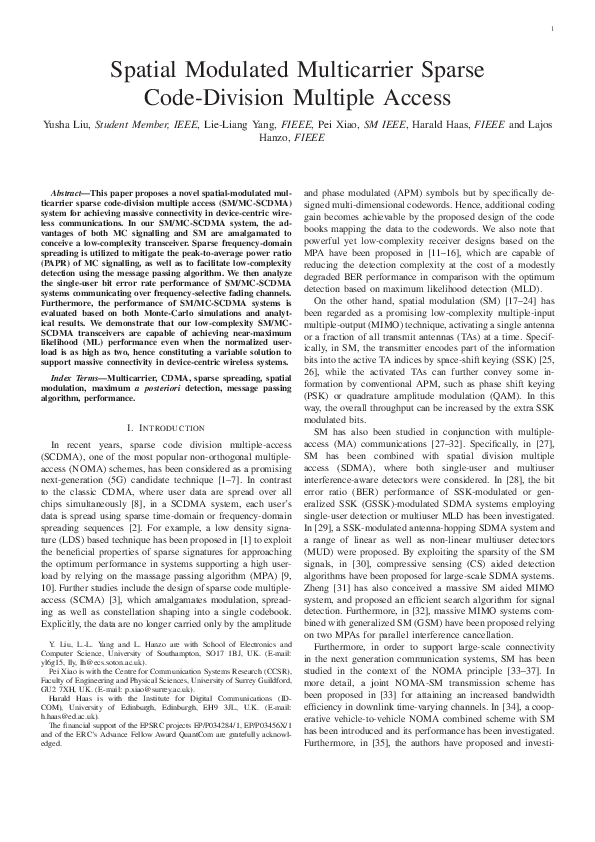 Pdf Spatial Modulated Multicarrier Sparse Code Division Multiple Access