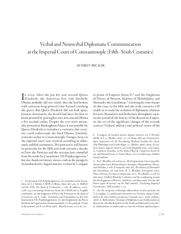 (PDF) Verbal and Nonverbal Diplomatic Communication at the Imperial ...